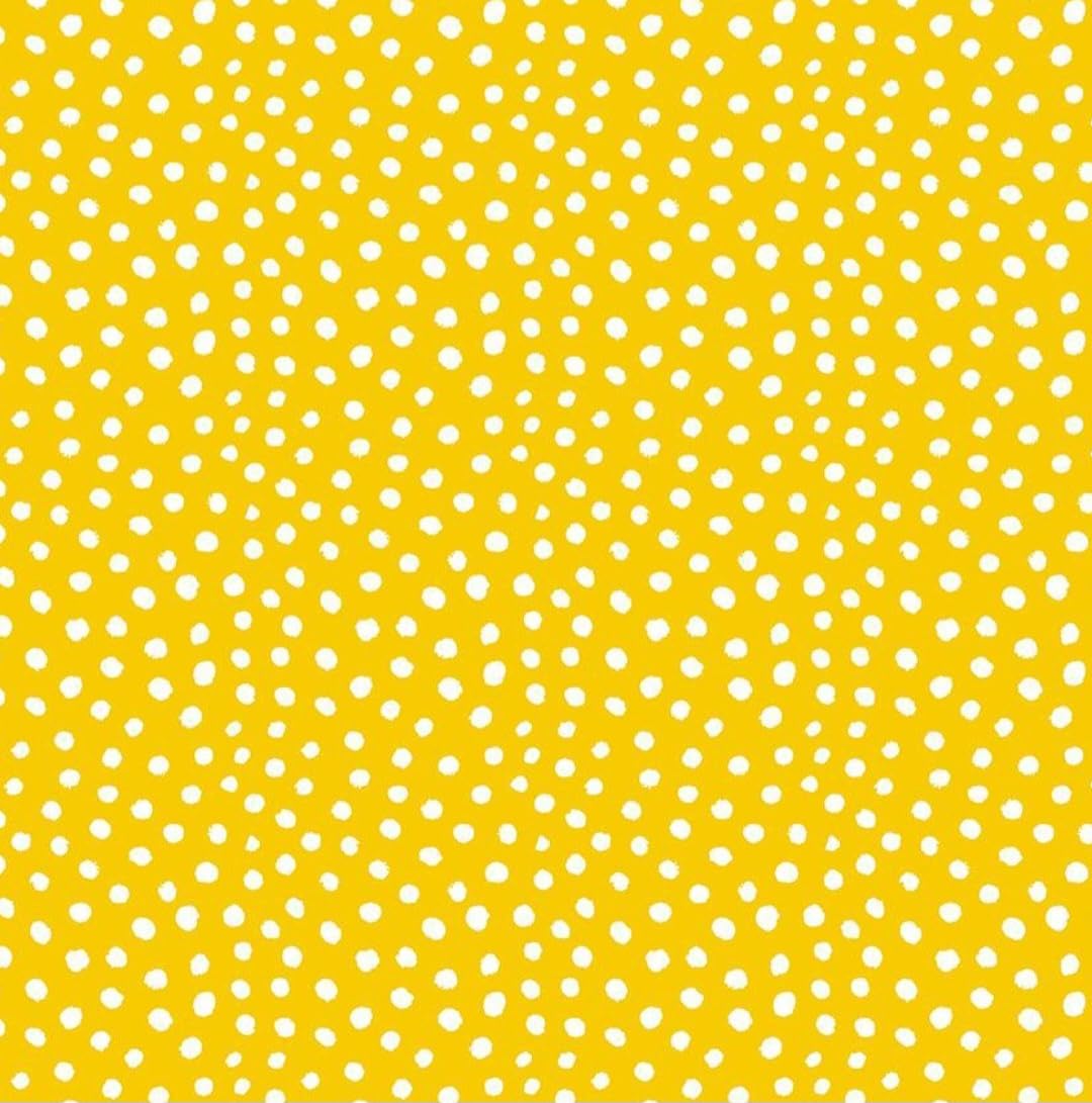 Timeless Treasures Advice from A Sunflower Yellow and White Irregular Polka Dot Cotton Fabric by The Yard