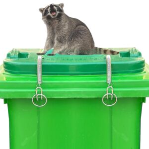 kapiqiu trash can locks for animals cans to stop raccoons, pets, and wind. provides a secure grip, preventing animals from lifting the lid and scattering litter everywhere（2-pack）