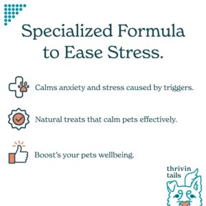 Thrivin Tails- Dog Calming Chews- Dog Anxiety Relief- Dog Calming Treats- Melatonin for Dogs-Separation Anxiety Relief for Dogs- Dog Calming Treats,