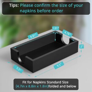 Napkin Holder for Bathroom, Wooden Guest Towel Holder Tray for Bathroom, Disposable Paper Hand Towel Holder for Bathroom Accessories, Dinner Napkin Holder for Kitchen Table Party, Black