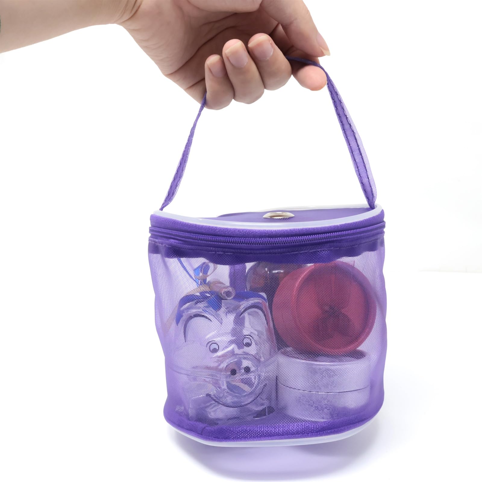 yueton 1PCS Mesh Yarn Storage Bag Circular Yarn Storage Box Wool Storage Bucket Weaving Tool Storage Basket for Sewing Accessories Yarn Weaving Tools