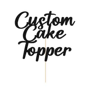 personalized cake toppers custom happy birthday cake toppers wedding cake toppers gifts for women men 11 colors cake decorations glitter cake topper for graduation baby shower christmas (black)