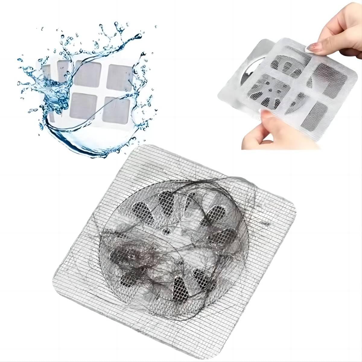 5 PCS Pack Disposable Shower Drain Cover Hair Catcher Shower Drain Mesh Stickers for Bathroom Washbasin Bathtub Kitchen Sink for Human and pet Hair