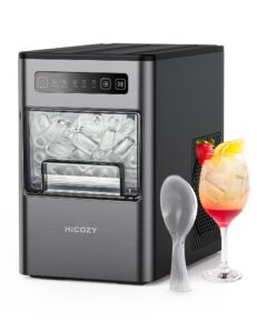 hicozy ice maker countertop,ice in 6 mins, 24 lbs/day, portable & compact gift with self-cleaning,for apartment/under cabinet/kitchen/office/camping/rv/home bar(black gray)