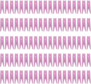 tayarana mini plastic clothepins for baby shower party favors decorations supplies (60pcs pink)