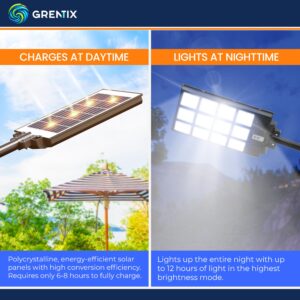 Complete Set of One Large and Two Small Solar Lights for Outdoor - Street Light 1152 LEDs 7000K Motion Activated Dusk to Dawn IP66 Waterproof Security Flood Lights Yard Garage Driveway Parking Lot