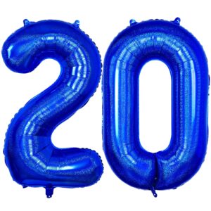 navy blue number 20 balloon 40 inch,dark blue 20 balloons number big large mylar 20th birthday balloon for birthday party graduation anniversary decorations