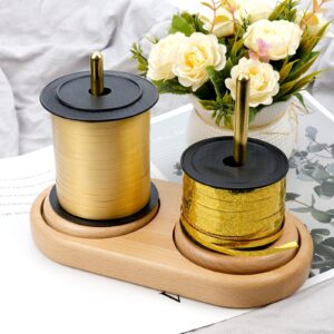 Antrader Double Yarn Holder Wooden Yarn Holder Dispenser for Crocheting Double Wooden Yarn Holder Handmade Yarn Ball Holder Crocheting Spindles Twirling Yarn Holder,1Pcs