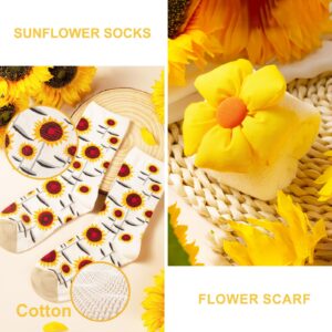 Sending Sunshine Gift, Get Well Soon Gifts Basket for Women,8Pcs Sunflower Gifts Box, Unique Holiday Gifts Basket with Inspirational Blanket Candle for Women, Her, Mom, Wife, Sister,Teacher