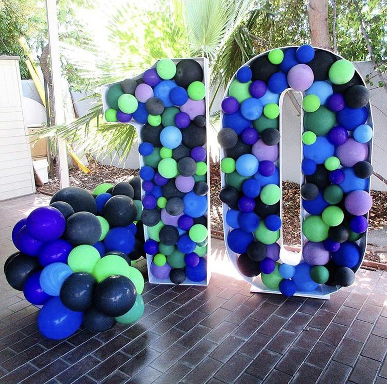 Green Purple Teal Balloons, 12 inch Green Purple Teal Blue Black Balloons for Boys Girls Monsters Theme Birthday Party Baby Shower Wedding Bridal Shower Decorations