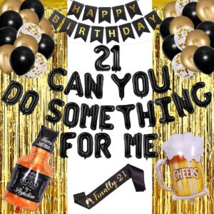 21 can you do something for me birthday decorations 21st birthday men happy 21st birthday decorations for him 21 birthday decorations for man 21 year old boy birthday black gold twenty one party decor