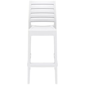 Pemberly Row 29.5" Outdoor Stackable Resin Bar Stool in White - Set of 2