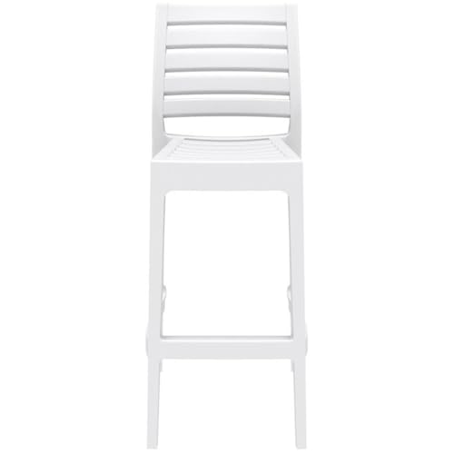 Pemberly Row 29.5" Outdoor Stackable Resin Bar Stool in White - Set of 2