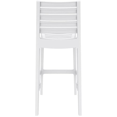 Pemberly Row 29.5" Outdoor Stackable Resin Bar Stool in White - Set of 2