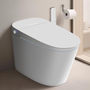 eplo smart toilet bidet with tank built in,auto open close lid,ada comfort height,dual auto flush,1000 gram map flushing score,heated seat,modern elongated one piece bidet toilets combo u8pro