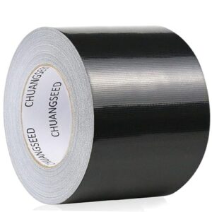 chuangseed heavy ducty black wide duct tape,industrial grade 3 inches x 55 yards (164 ft), waterproof, strong, flexible, no residue, for crafts & home improvement