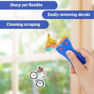 Plastic Scraper Portable Cleaning Scraper Replacement Window Scraper Scraper Tool with 10 Pcs Scraper Blades and 3 Pcs Double-Head Non Scratch Scraper for Sticker Labels Decals Cleaning