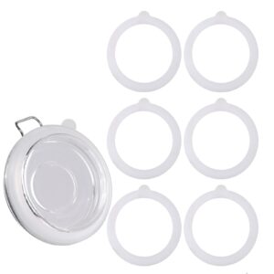 sfielcapa 6pcs 4.5 inch silicone replacement gaskets for jars rubber seals for 4.2-4.3 inch mouth glass jars (white)