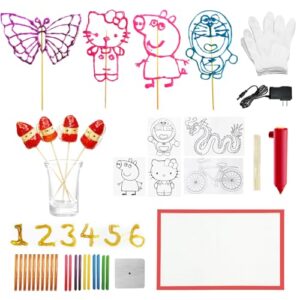 3D Printing Pen for Homemade Candy, KIDHABE Candy Machine for Painting, Classic Hard Candy Sweets for Christmas Gift, Birthday Family Party, Include Pen, 20*Candy Sticks, Mat, Patterned Papers(Gloves)