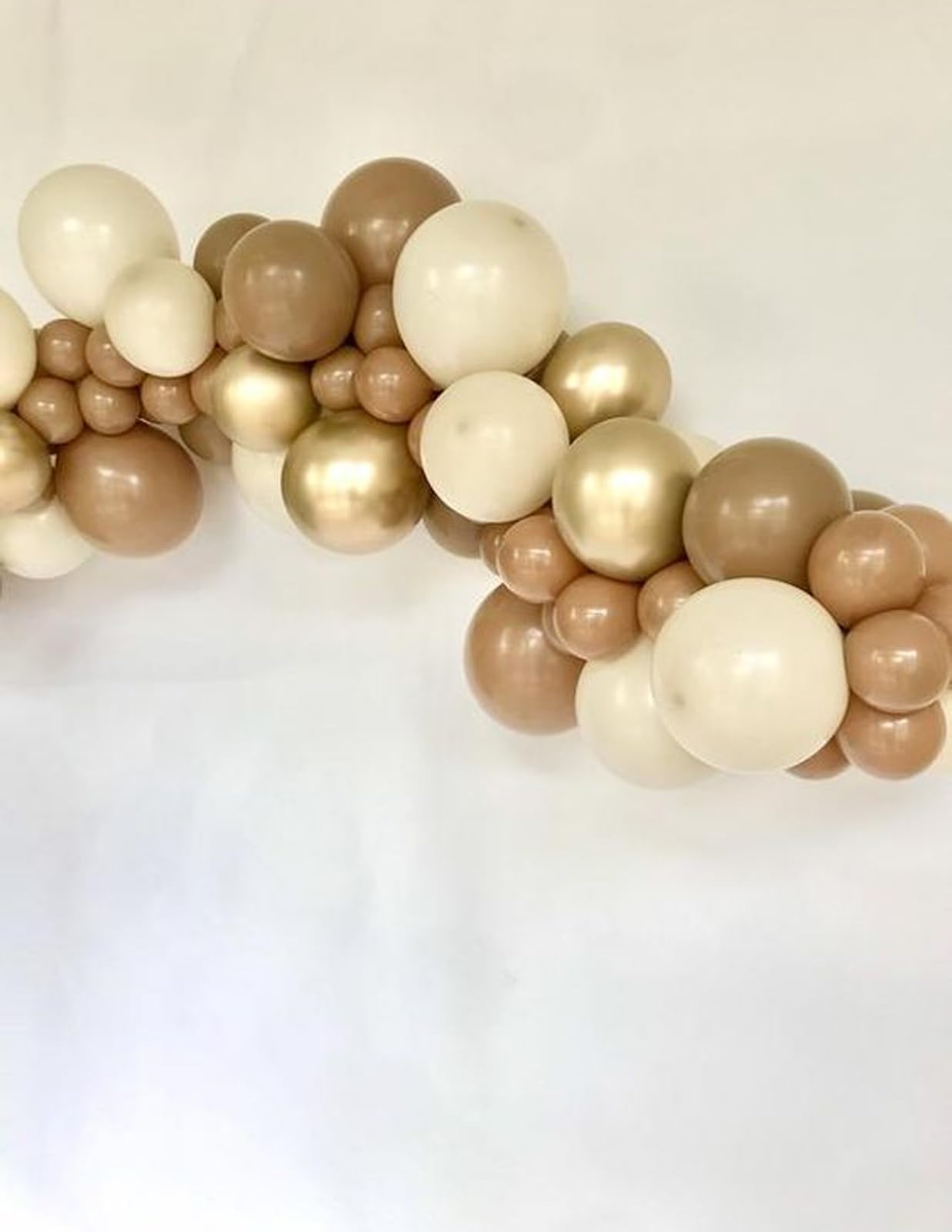 Brown and Gold Balloons, 12 Inch Retro Brown Cream Balloon, Metallic Sand Gold Brown Beige Balloons, Apricot Neutral Gold Balloons for Birthday Baby Shower Jungle Boho Wedding Decorations