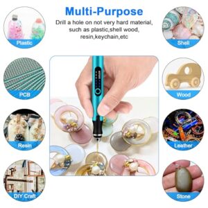 Uolor 3-Speed Cordless Mini Drill Pen, Rechargeable DIY Electric Hand Drill with 10 Small Drill Bits, Micro Drill Set for Jewelry Making Wood Stone Plastic Resin Keychains