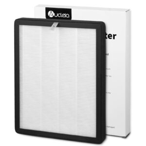 aucleia original true hepa filter for kq-36/kq-36a,h13 larger 3-stage filtration, removes dust pets hair smoke odor and more,air cleaner for 99.99% allergies