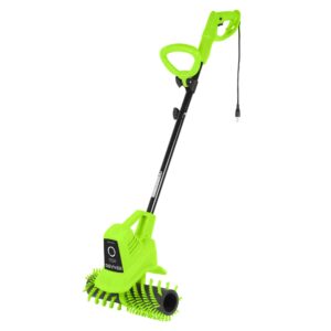 greensweep reviver - artificial grass/turf power sweeper brush for cleaning artificial lawns - mains power, edge to edge, lightweight & compact