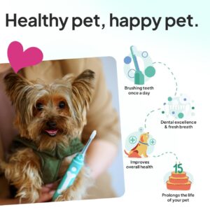 petsie Dog Toothbrush | Innovative Eletrolytic Technology | Improves Oral Health & Reduces Bad Breath | No Vibrations & Silent Dog Teeth Cleaning Brush | No Toothpaste Needed | Dog Teeth Cleaning Kit