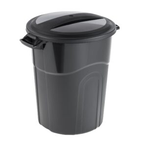 lfwczs 20 gallon heavy duty plastic garbage can, included lid, black, tc-20gl