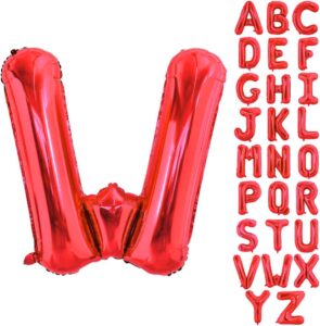 40 inch large red letter w balloons alphabet w letter balloons foil mylar big letter balloons for birthday party anniversary new year graduation wedding decorations