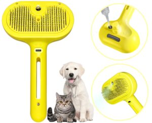 cityinsky cat brush for shedding - pet hair removal comb with water tank, steam brush, cat bath brush, dog brush - yellow