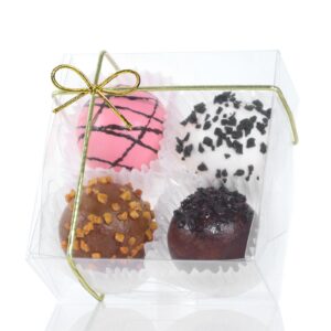 SLShePack 50PCS Clear Cookie Boxes Soap Boxes Chocolate Truffle Boxes for 4,Donut Boxes Macaron Boxes Chocolate covered Cherries Boxes Mini Bakery Boxes Brownie Boxes(3¼"X3¼X1½)