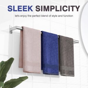 Powools Towel Rack for Bathroom - Rustproof Towel Holder, Sturdy Towel Bar Wall Mounted, Space-Saving Towel Hanger for Bathroom Accessories, Home Decor, Apparment Essentials, Silver