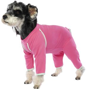 fuamey recovery suit for dogs, long sleeve dog onesie for surgery female, male neuter abdominal wound surgical suit dog prevent licking wounds shedding suit jumpsuit with zipper