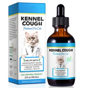 kennel cough for cats, kennel cough herbal drops, cats cough reliel liquid drop for cats allergy relief, soothes cats cough, pet health supplies for cat cough care, chicken flavor - 1 pack / 2 fl oz