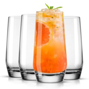 LmmNaoer 18 Ounce Highball Drinking Glasses Set of 4, Large Tall Glass Cups, Lead-Free Crystal Tall Drinking Glasses, Water Glasses, Cocktail Glasses, Bar Glassware for Rocks, Juice, Beer, Beverage