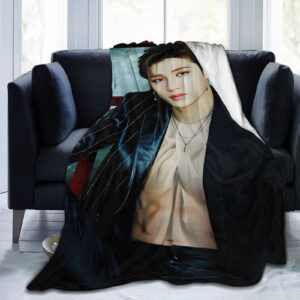 stray kids bangchan blanket ultra-soft micro fleece blankets throw blankets decoration gift for decor home sofa,office,dormitory bed car camp couch all seasons