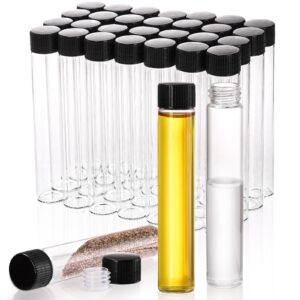 nicunom 30 pack clear small glass vials with screw caps and plastic stoppers, 30ml empty vials liquid sample vial, leak-proof