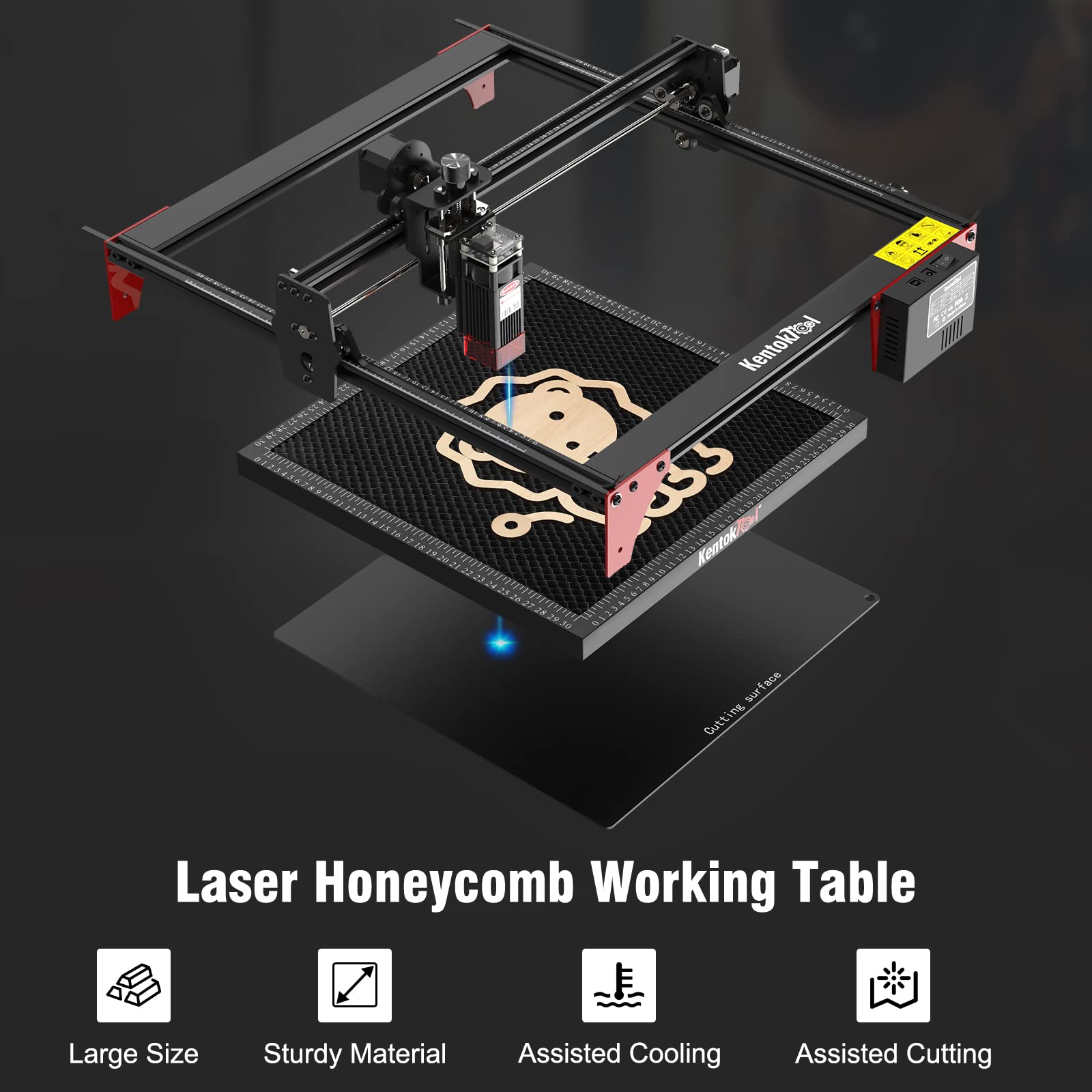 Honeycomb Work Table Desk Protector, Honeycomb Bed 330 x 330 mm Working Area, Honeycomb Panel with Metal Tray, for All Laser Engravers and Laser Cutters, CNC Cutters, Laser Engraving Machine