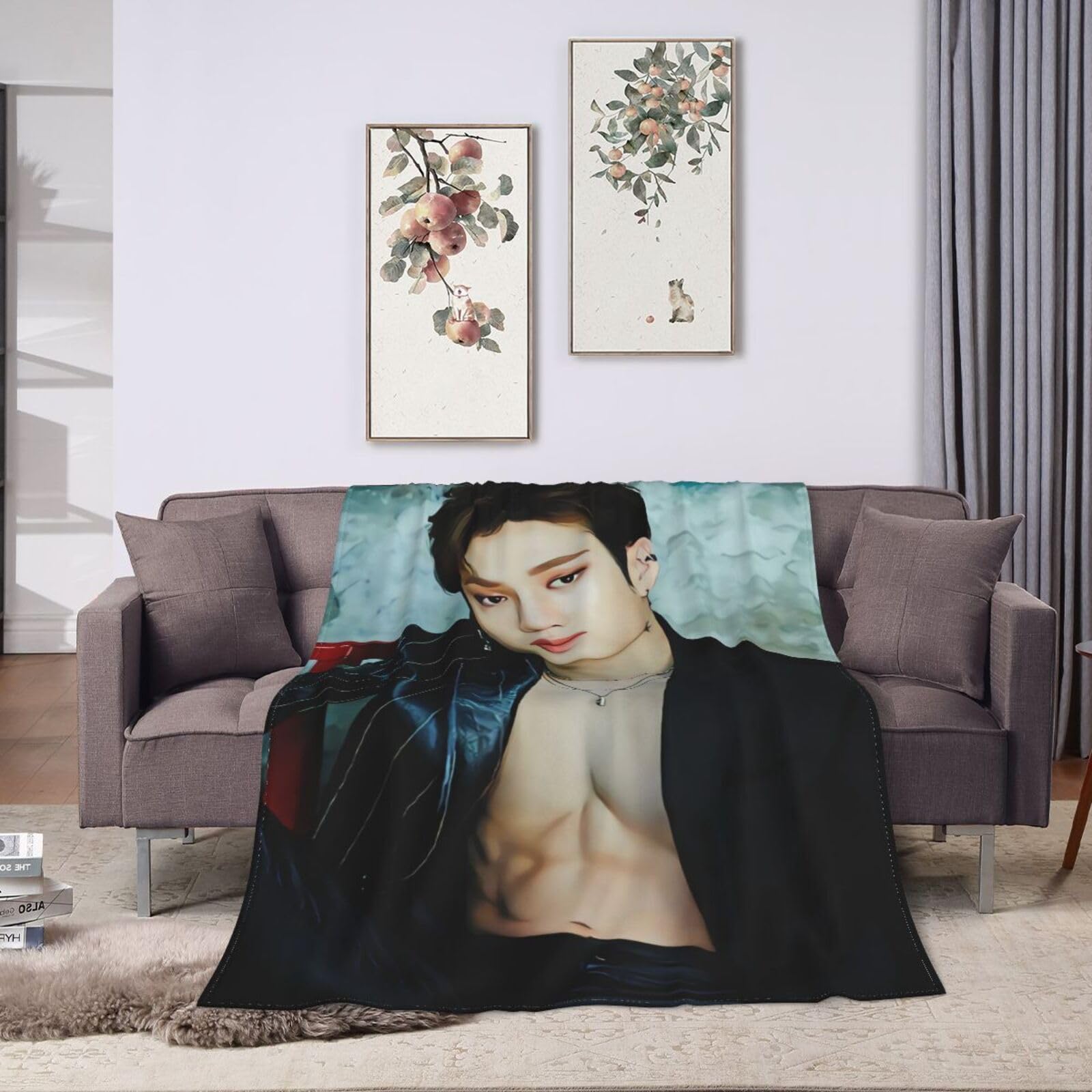 Stray Kids Bangchan Blanket Ultra-Soft Micro Fleece Blankets Throw Blankets Decoration Gift for Decor Home Sofa,Office,Dormitory Bed car Camp Couch All Seasons