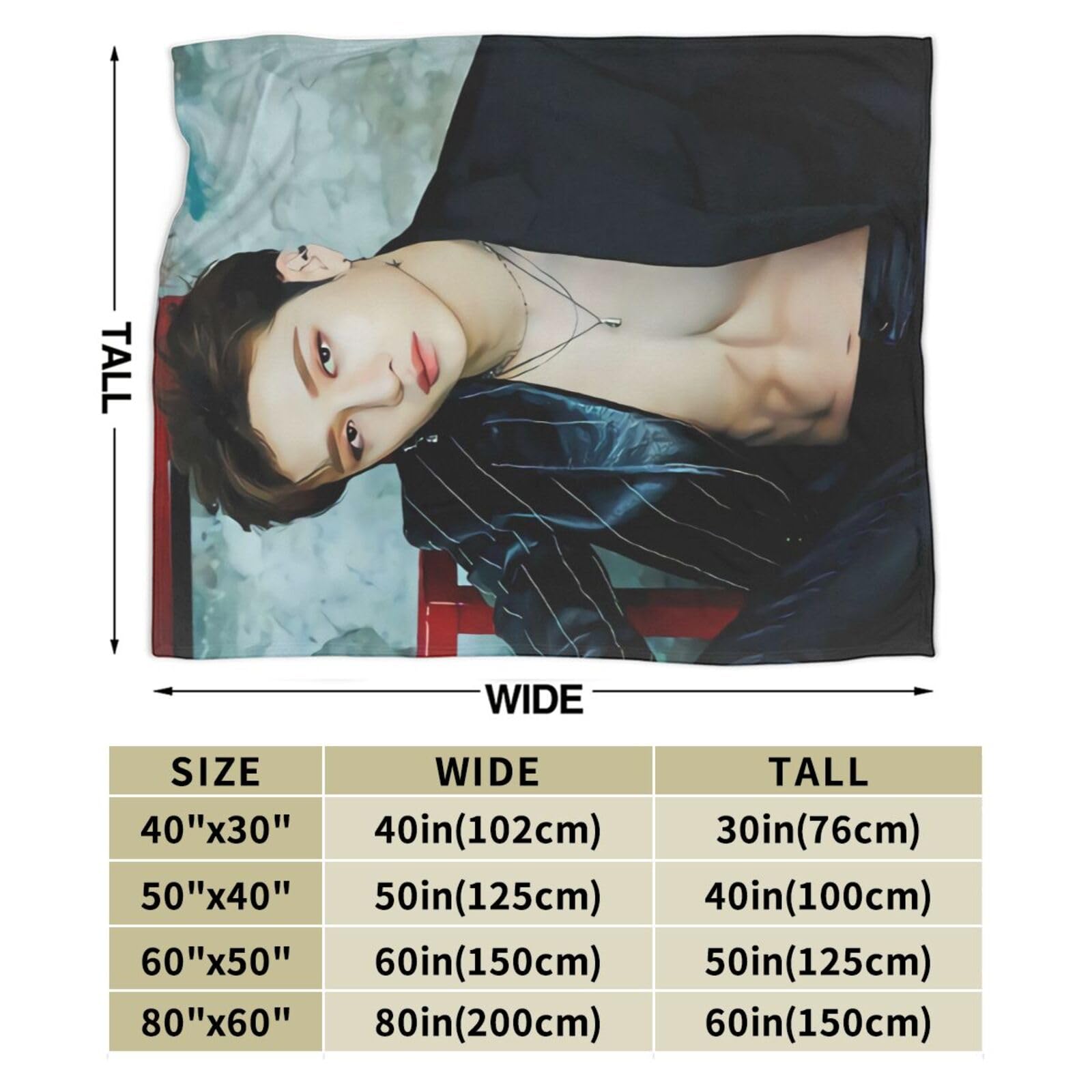 Stray Kids Bangchan Blanket Ultra-Soft Micro Fleece Blankets Throw Blankets Decoration Gift for Decor Home Sofa,Office,Dormitory Bed car Camp Couch All Seasons