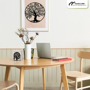 YAJIACLONE Tree of Life Black Metal Napkin Holder for Table-Stocking Stuffers for Adults Women,Napkin Holders for Paper Napkins with Sturdy & Quality Material, Cushioned Base, Large Storage Capacity.