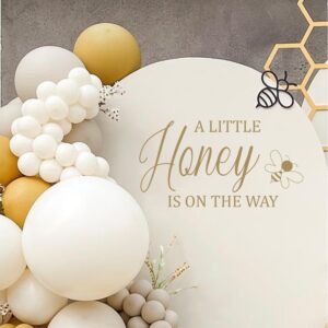 a little honey is on the way baby shower party decal sign,gender reveal girl or boy baby shower decal sign,bee baby shower sign vinyl decal,aby shower balloon arch decal (honey decal)