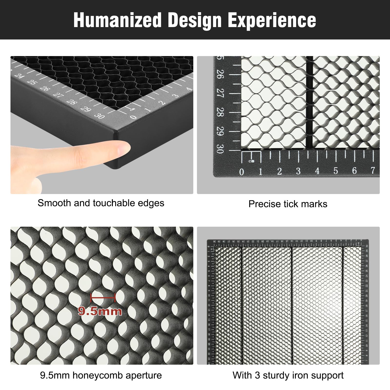 Honeycomb Work Table Desk Protector, Honeycomb Bed 330 x 330 mm Working Area, Honeycomb Panel with Metal Tray, for All Laser Engravers and Laser Cutters, CNC Cutters, Laser Engraving Machine