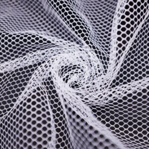 62 x 59 inch white mesh fabric slightly stretchy for sewing projects, shopping bag, backpack pocket and straps and netting clothes