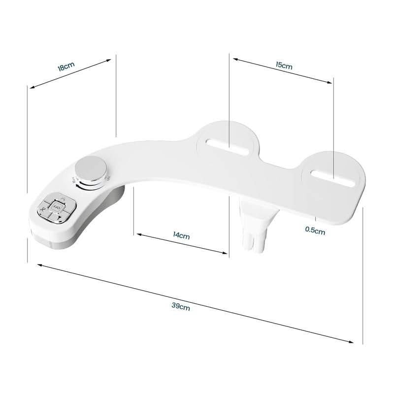 Ultra-Thin 3-Function Bidet Toilet Seat Attachment White