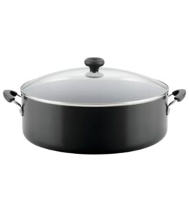 generic 14-inch easy clean nonstick family pan, jumbo cooker with lid (black), 15.37