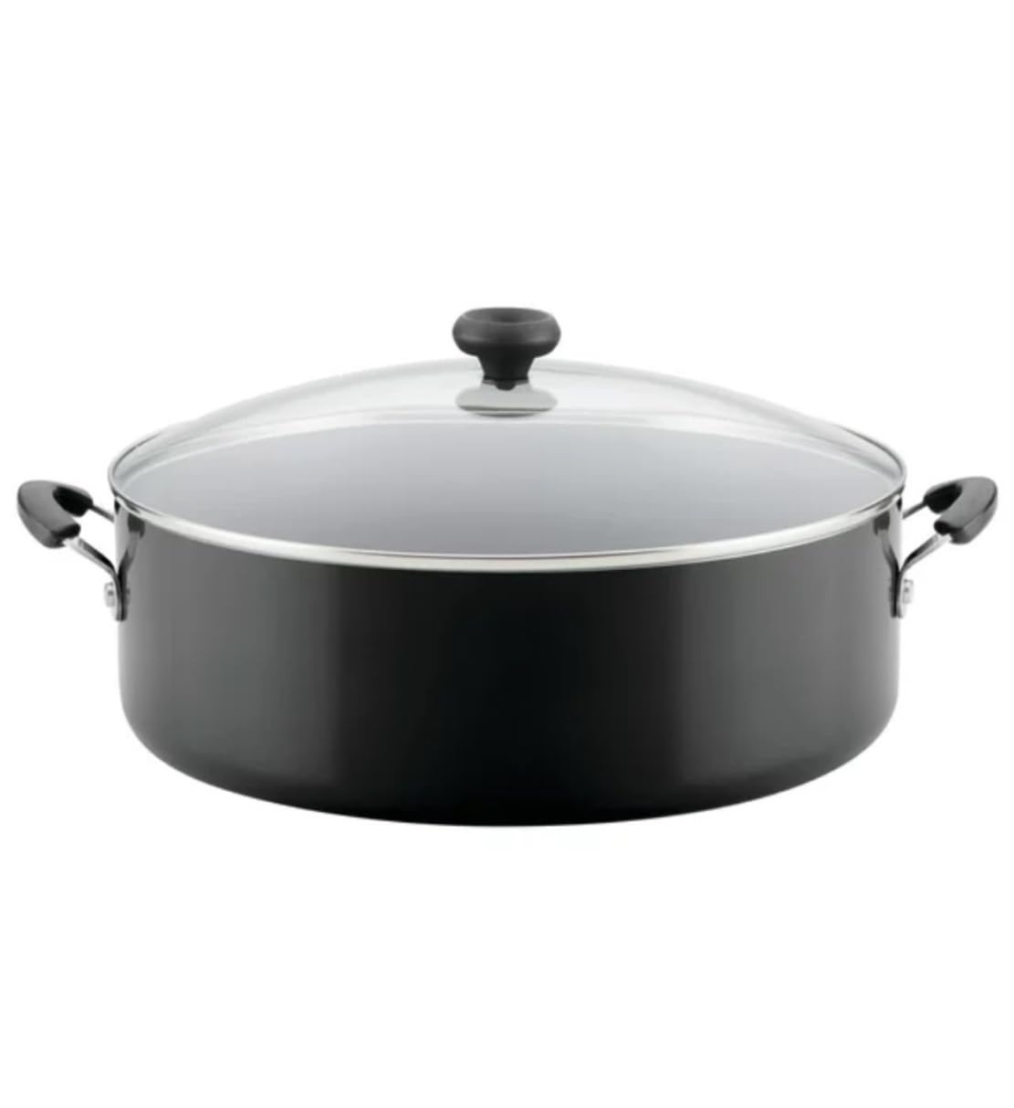 Generic 14-inch Easy Clean Nonstick Family Pan, Jumbo Cooker with Lid (Black), 15.37