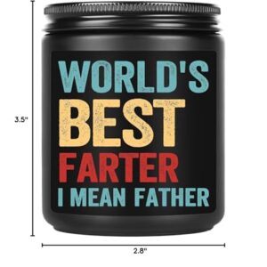 AREOK Funny Christmas Gifts for Dad from Son Daughter Kids - Worlds Best Dad Gifts for Fathers Day Candle, Step Dad Birthday Gift Ideas for Dad Presents, Dad Fart Candle for Dad, Sandalwood Candle