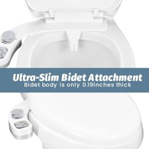 Ultra-Thin 3-Function Bidet Toilet Seat Attachment White